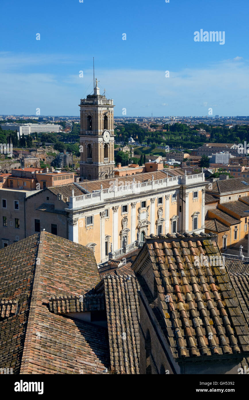 Rome rooftop view with ancient architecture in Italy Stock Photo - Alamy