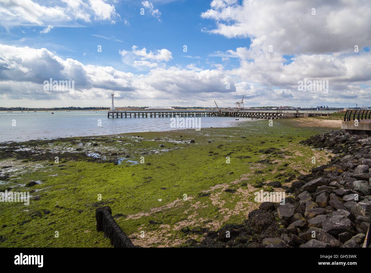 view of old pier at shotley gate Stock Photo - Alamy