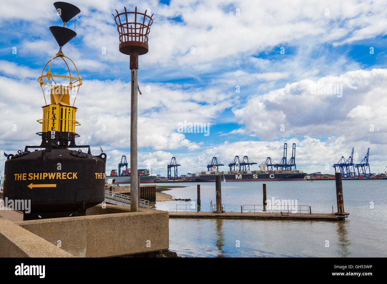 pub sign at the shipwreck shotley marina suffolk Stock Photo - Alamy