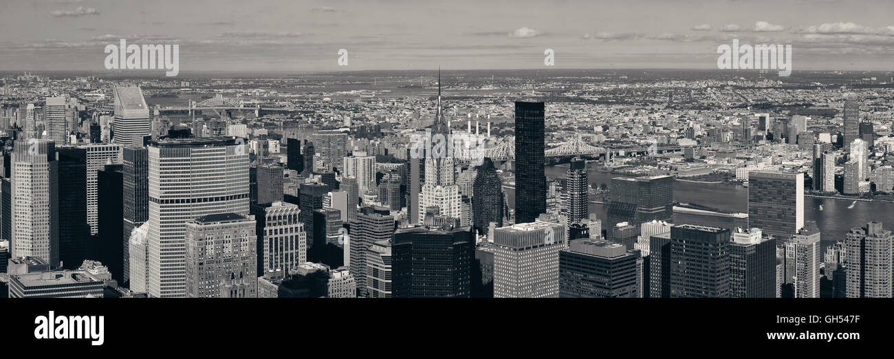 New York City Manhattan east side view panorama with skyscrapers and ...