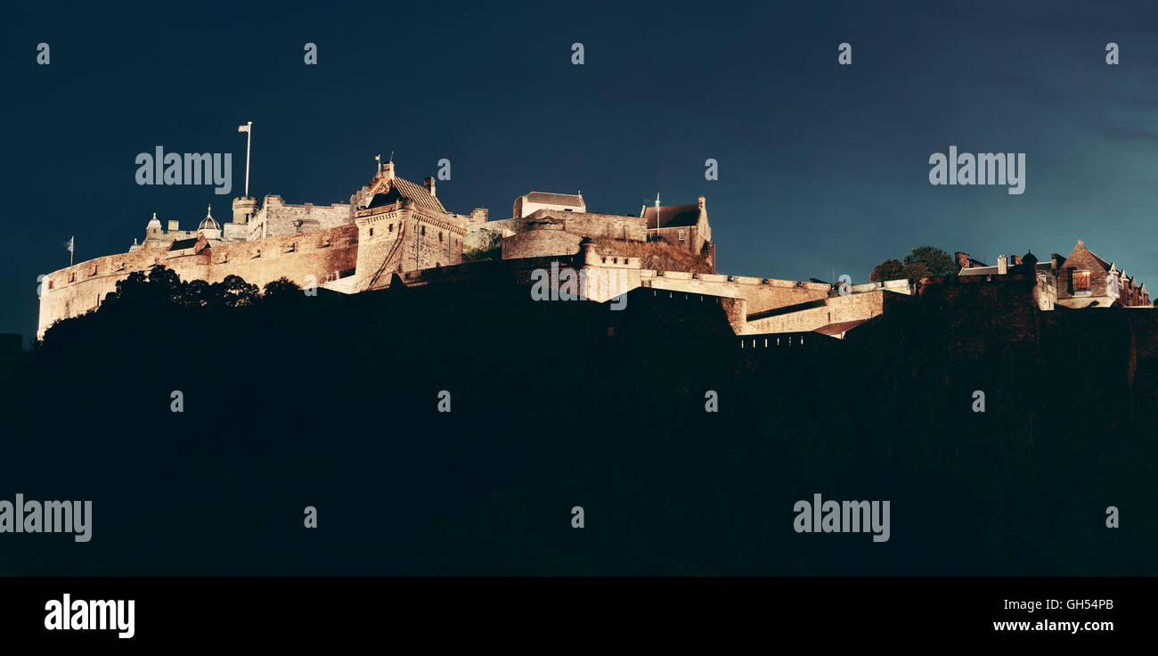 Edinburgh castle panorama as the famous city landmark. United Kingdom ...