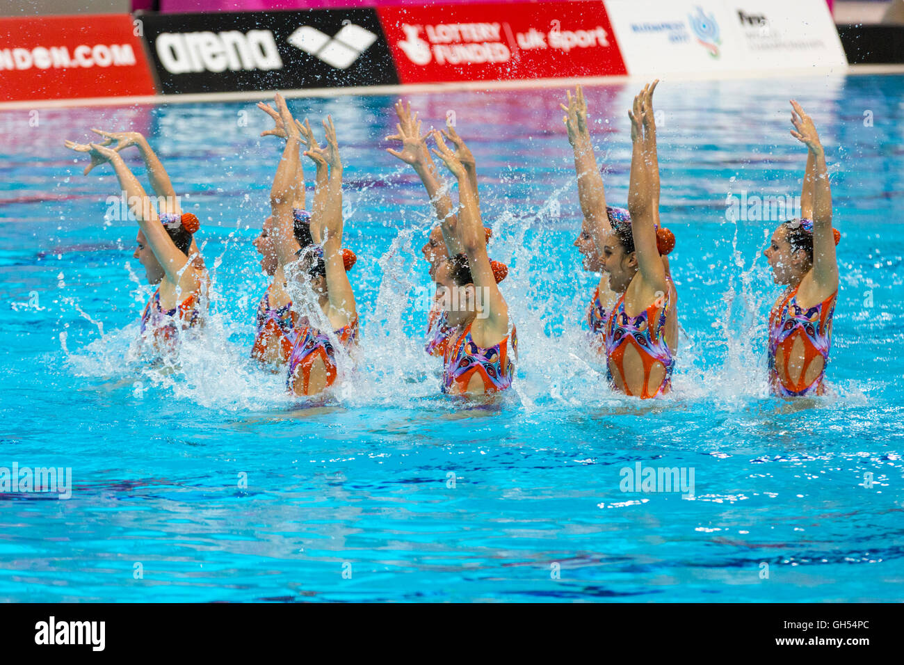 The Greek synchro team perform the Team Free Routine Synchronised ...