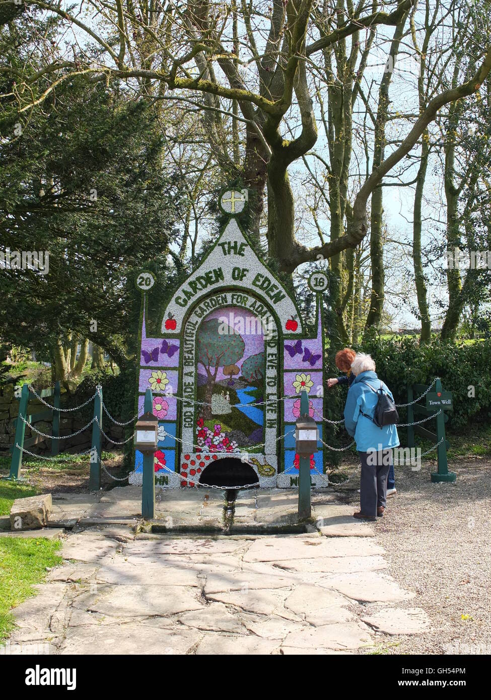 Visitors admire the 2016 well dressing depicting 'The Garden of Eden ...