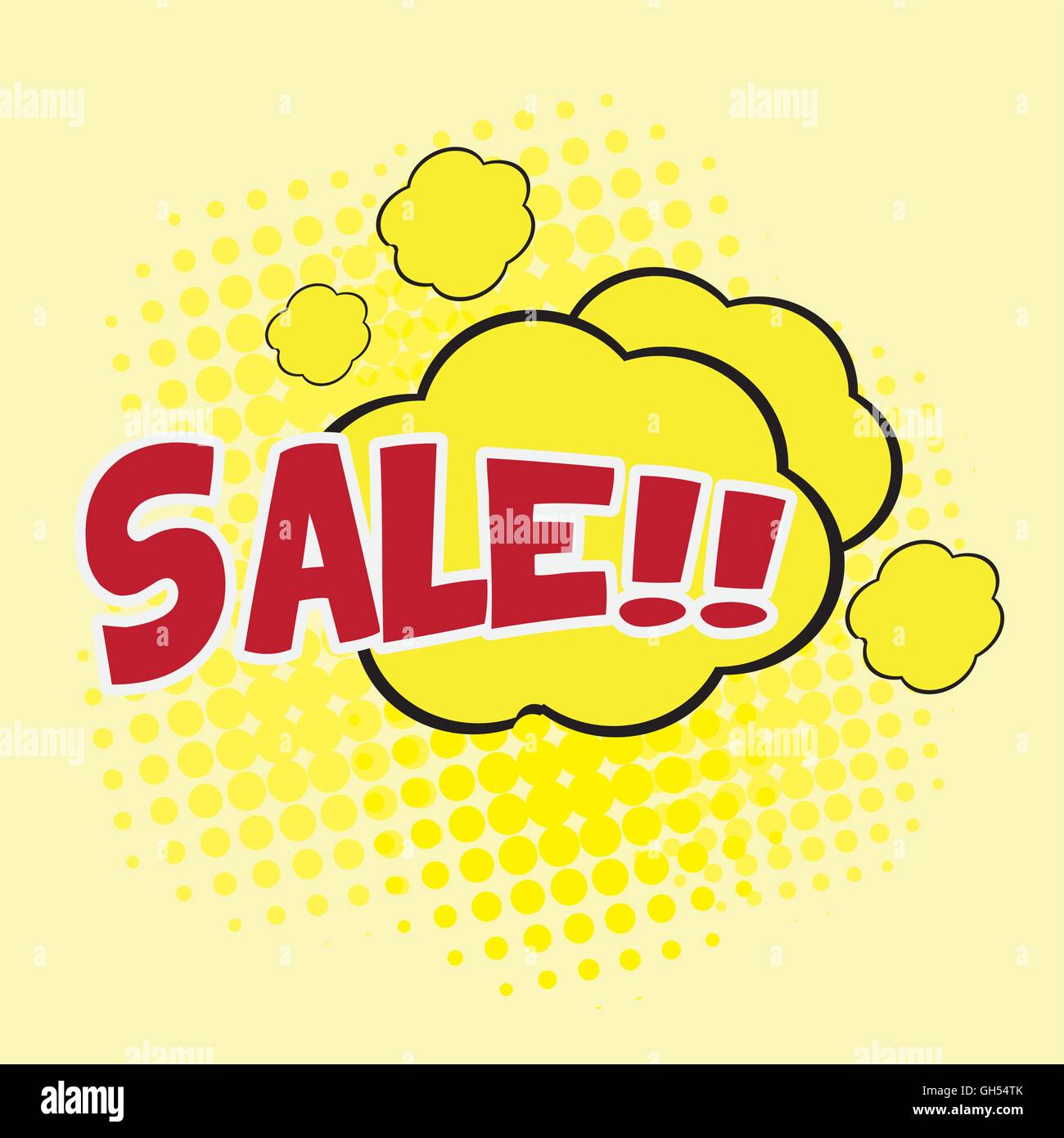 Sale pop-art design on comic expression, Vector illustration Stock ...