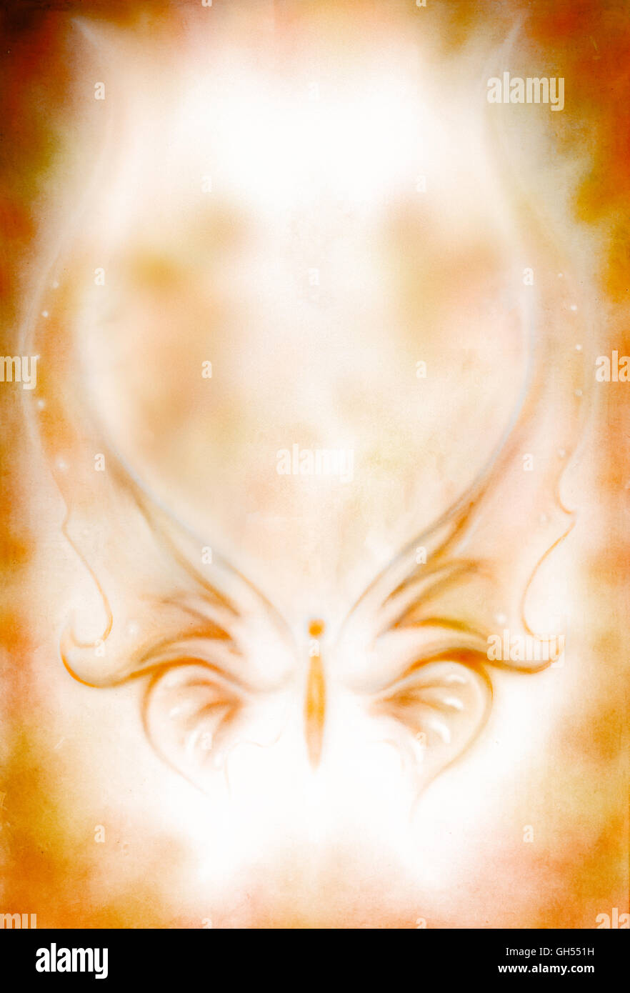 illustration of a color butterfly, color airbrush painting Stock Photo ...