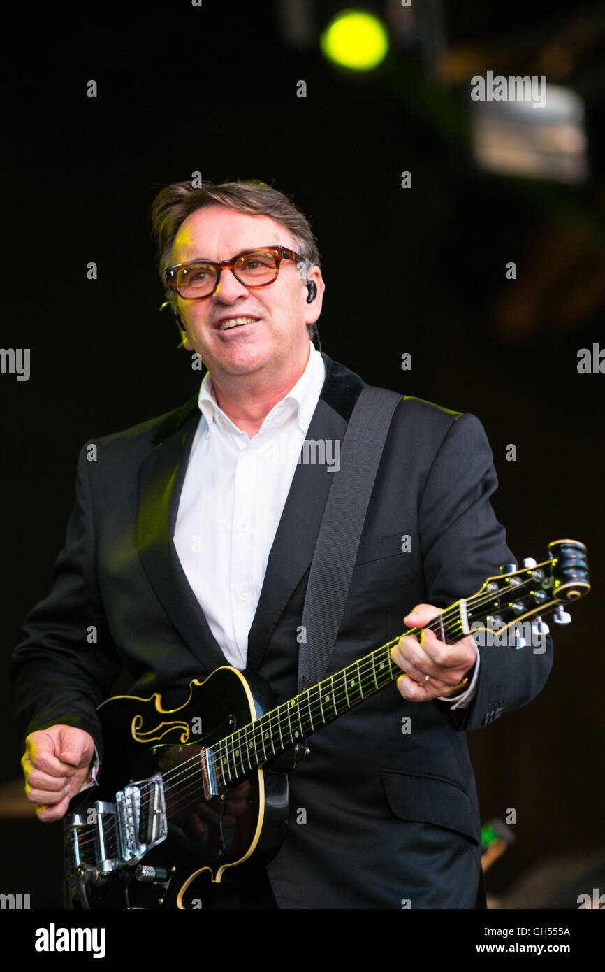 Chris Difford of Squeeze on stage at Camp Bestival in Dorset July 2016 ...