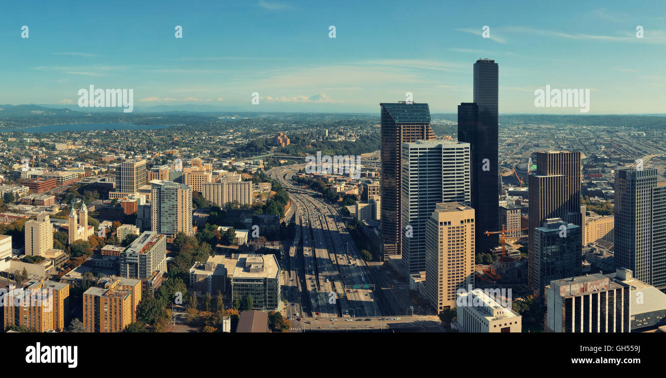 Seattle rooftop view with city urban architecture Stock Photo - Alamy