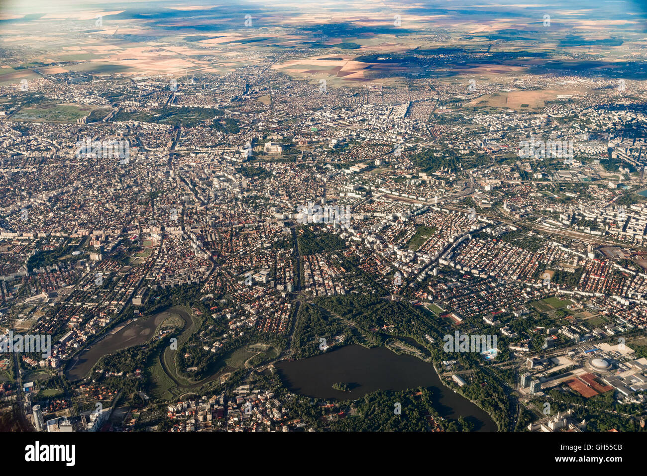Aerial View Of Bucharest City In Romania Stock Photo - Alamy
