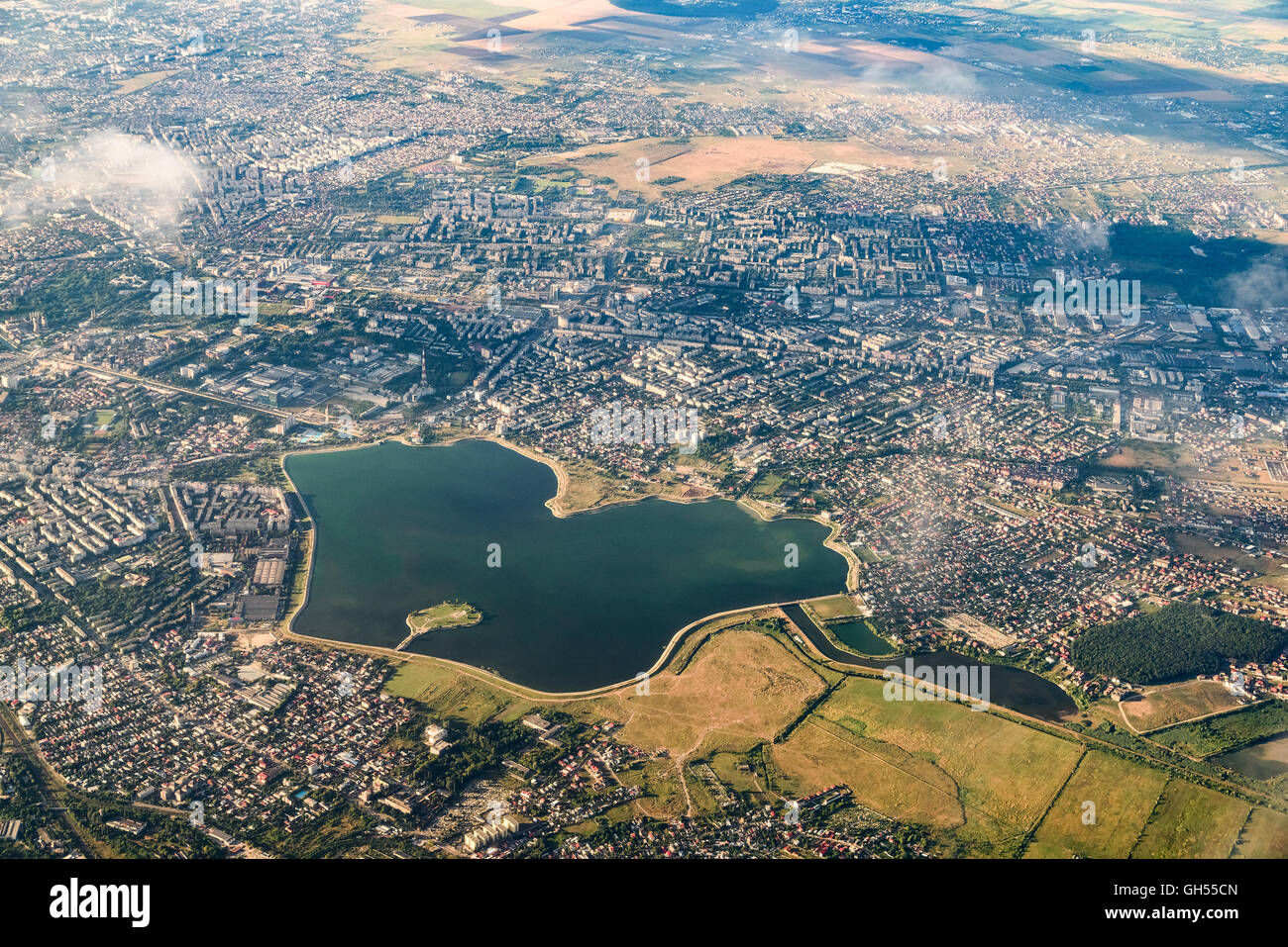 Aerial View Of Bucharest City In Romania Stock Photo - Alamy