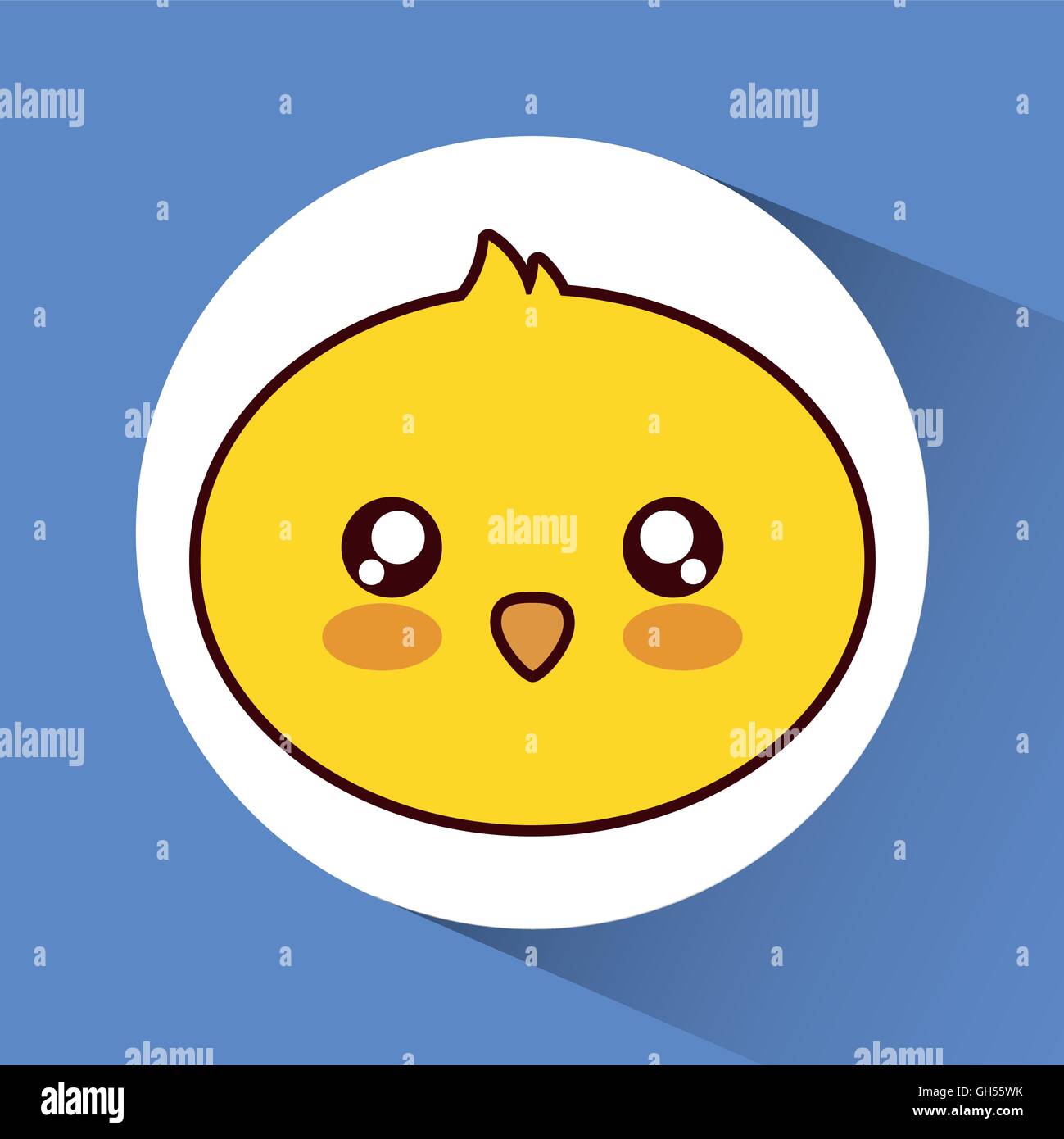 Kawaii chicken icon. Cute animal. Vector graphic Stock Vector Image ...