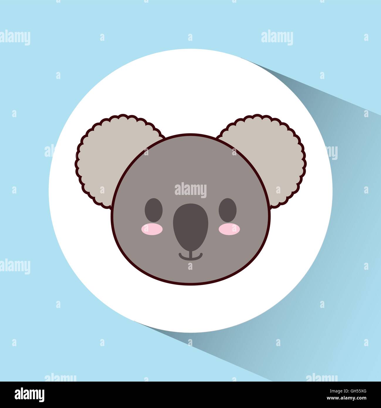 Kawaii koala icon. Cute animal. Vector graphic Stock Vector Image & Art ...