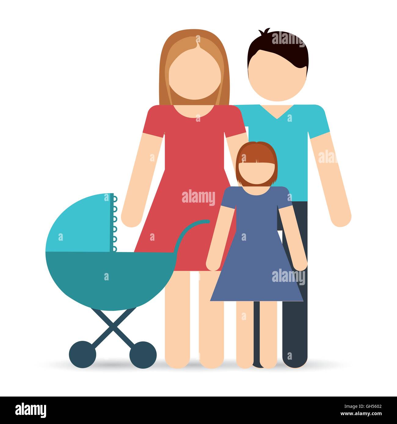 Parents and daughter icon. Avatar Family design. Vector graphic Stock ...