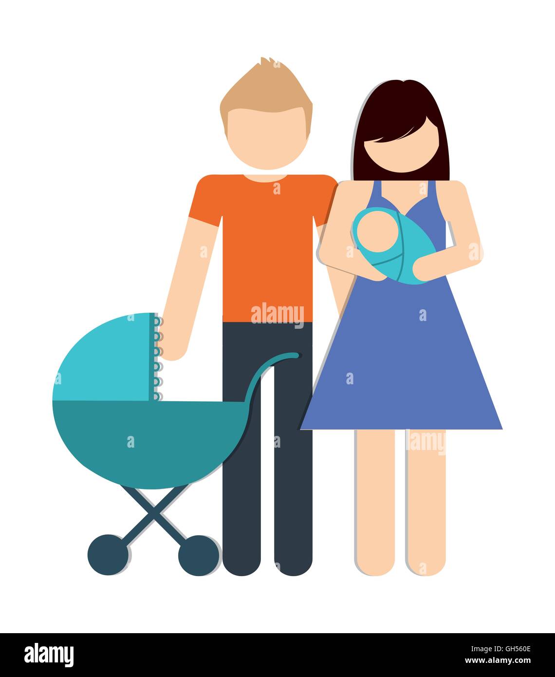 Parents and baby icon. Avatar Family design. Vector graphic Stock ...