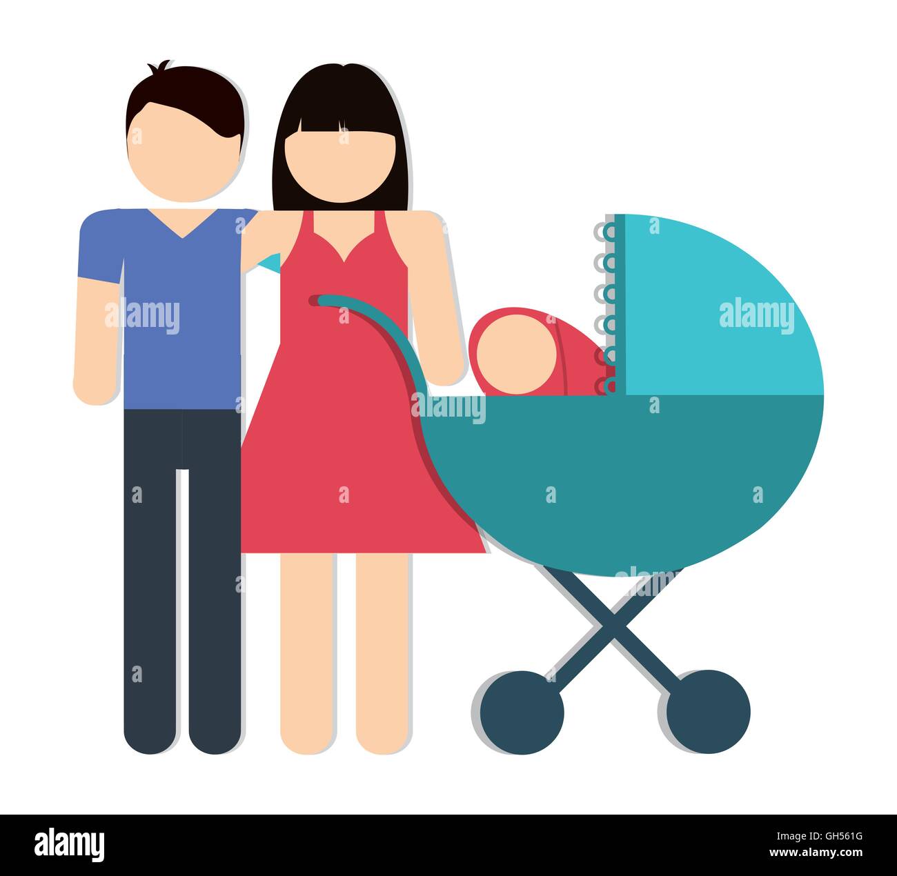 Parents and baby icon. Avatar Family design. Vector graphic Stock ...