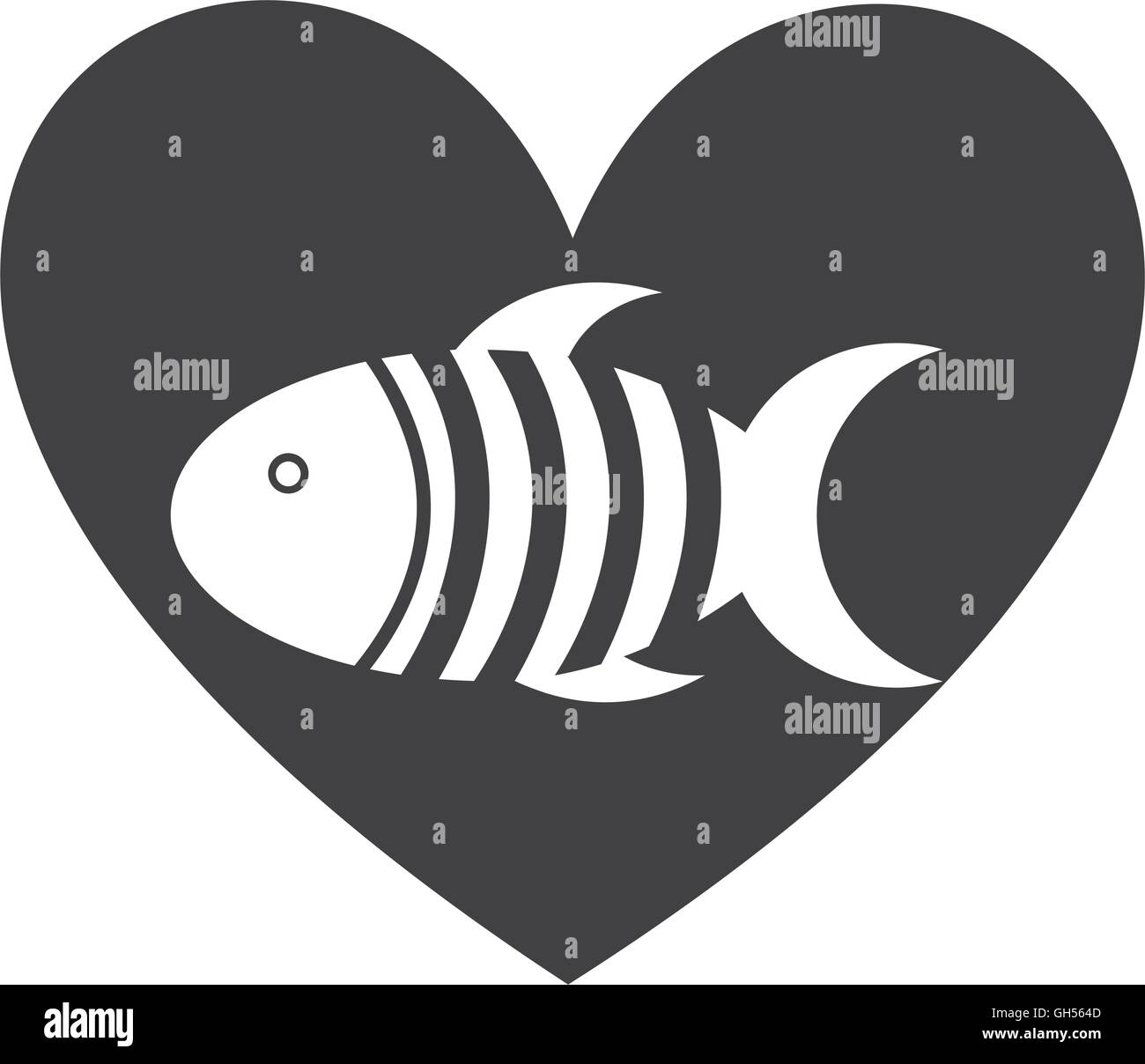 Love fish sign heart Stock Vector Images - Alamy