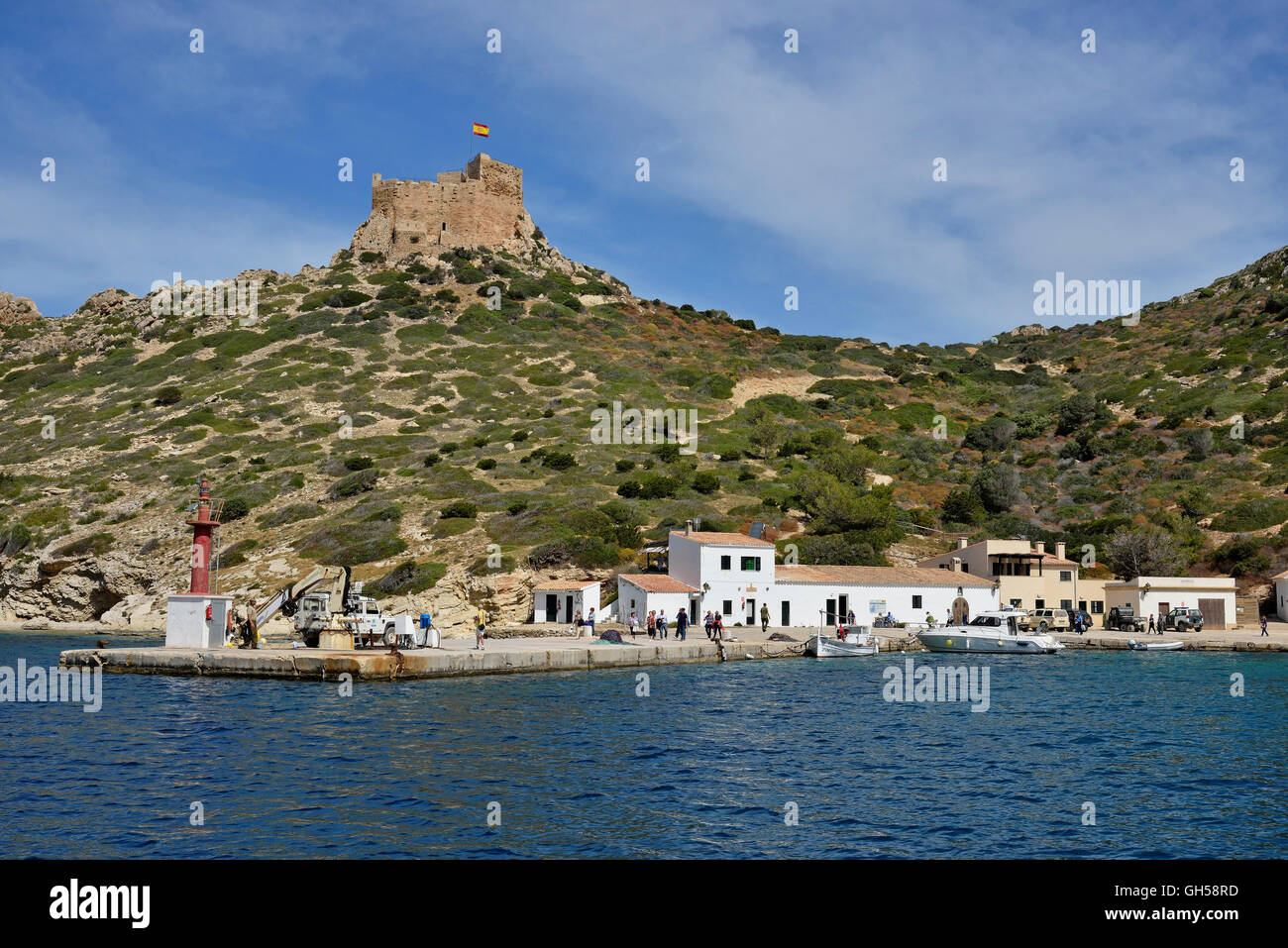 geography / travel, Spain, harbour of Cabrera, above the fort from the ...