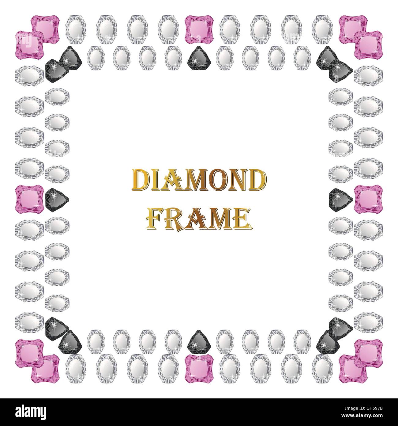 Frame isolated square jewels hi-res stock photography and images - Alamy