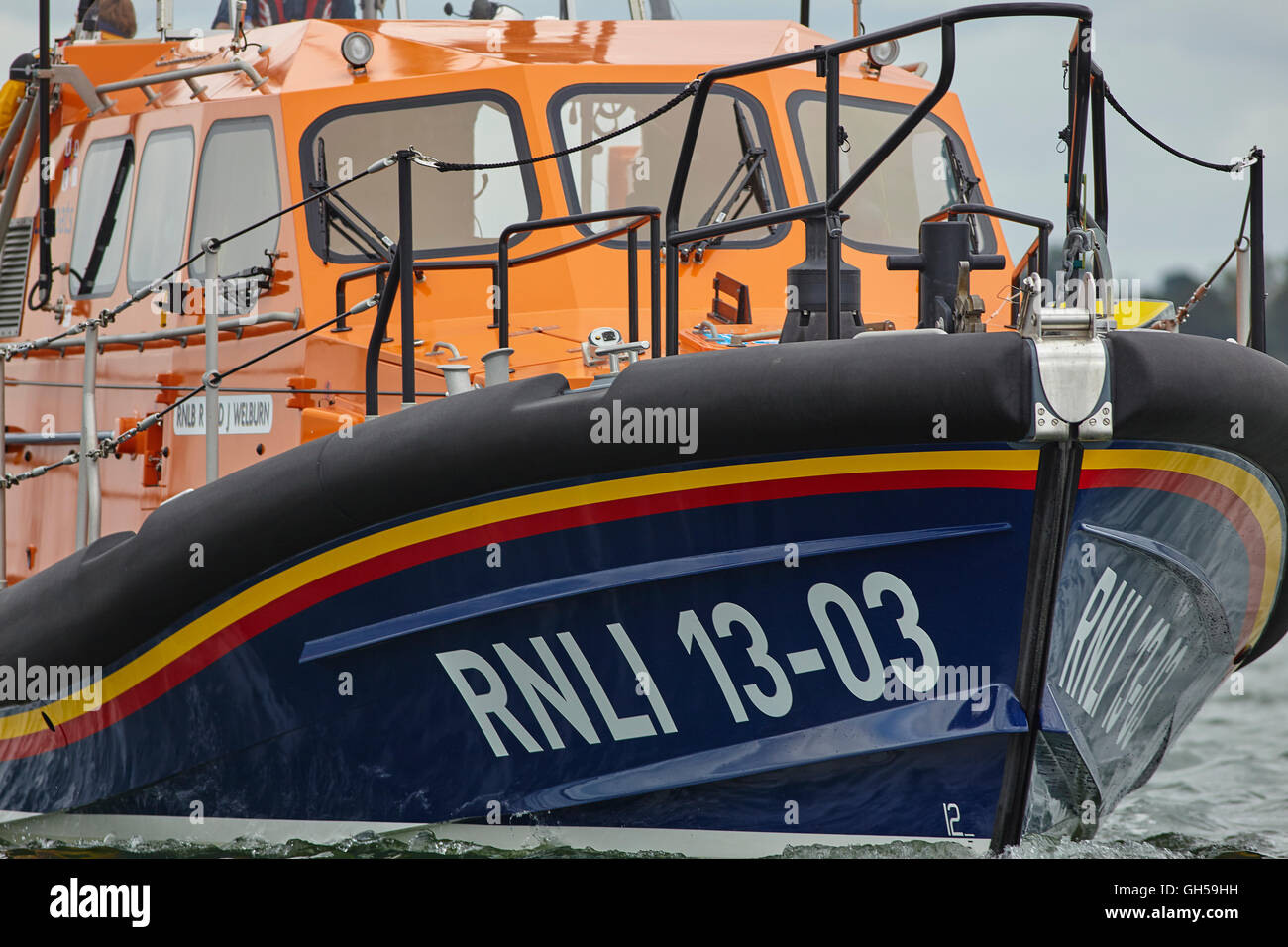 The Exmouth lifeboat in the estuary of the River Exe, in Devon ...