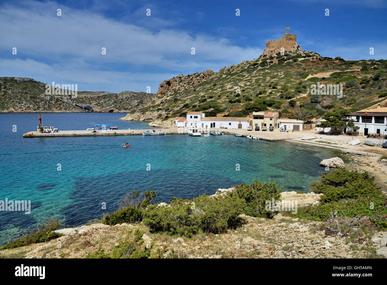 geography / travel, Spain, harbour of Cabrera, above the fort from the ...