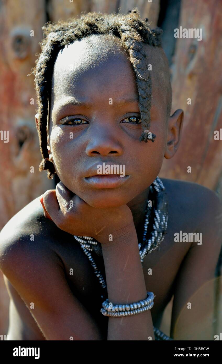 geography / travel, Namibia, Himba girls in the village Omohanja ...