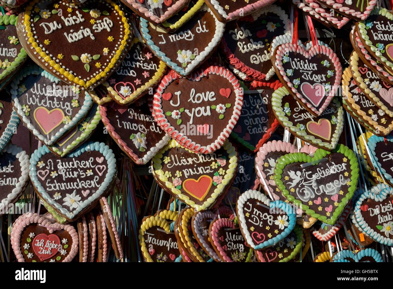 geography / travel, Germany, Bavaria, Munich, gingerbread hearts at a ...