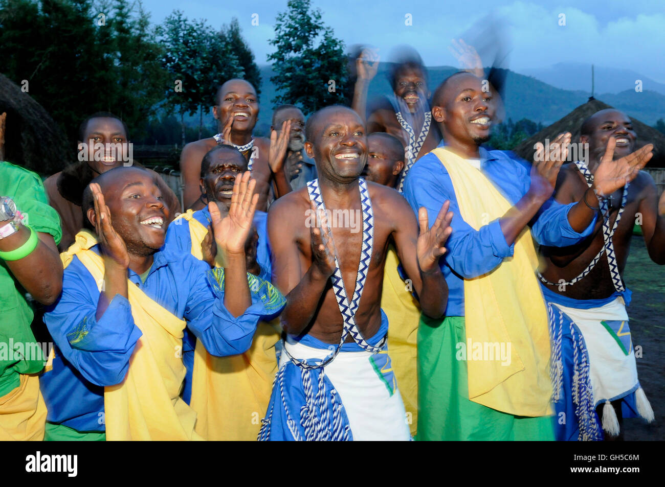 geography / travel, Rwanda, traditional dancer at a folklore event in a ...