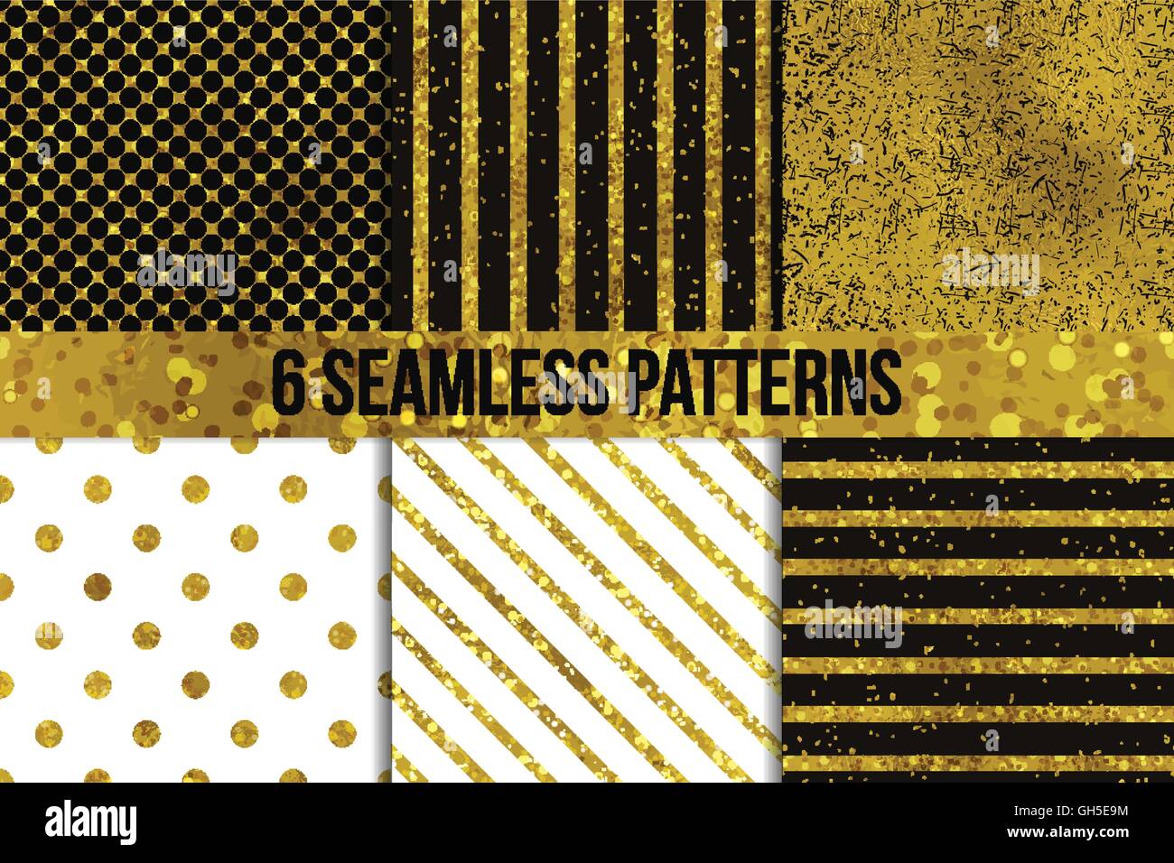 Golden seamless pattern set Stock Vector Image & Art - Alamy