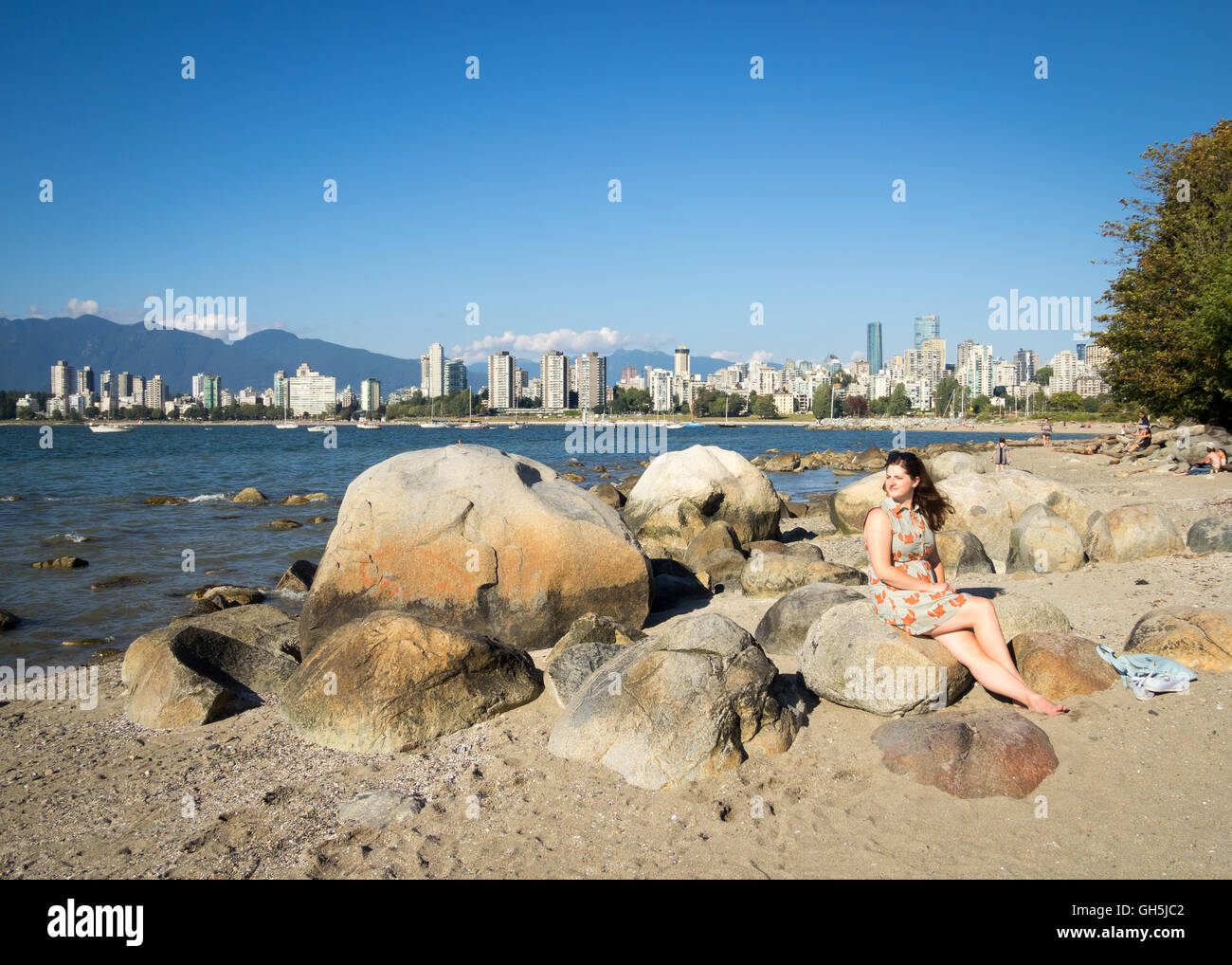 Kitsilano beach vancouver city background cityscape north shore ...