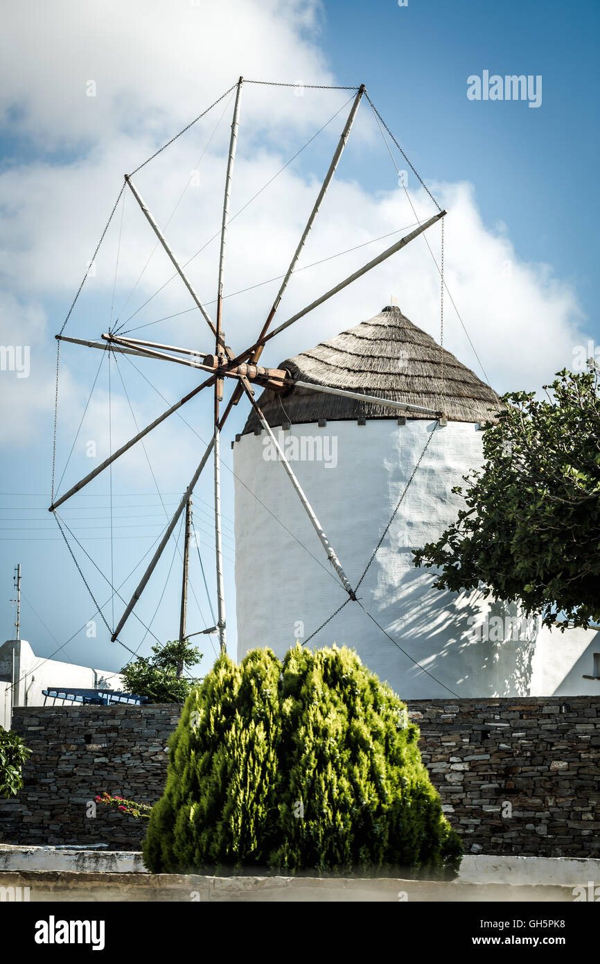 Windmill in parikia paros greece hi-res stock photography and images ...