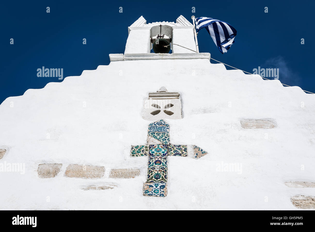 Beautiful typical greek church in Parikia, Paros island Stock Photo - Alamy