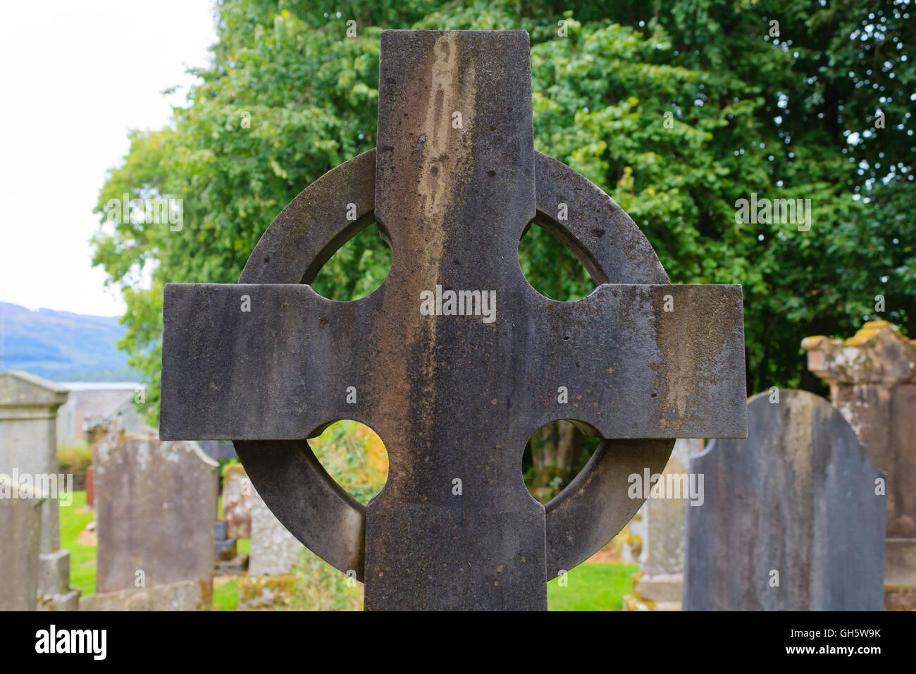 Celtic cross detail, from Scotland Stock Photo - Alamy