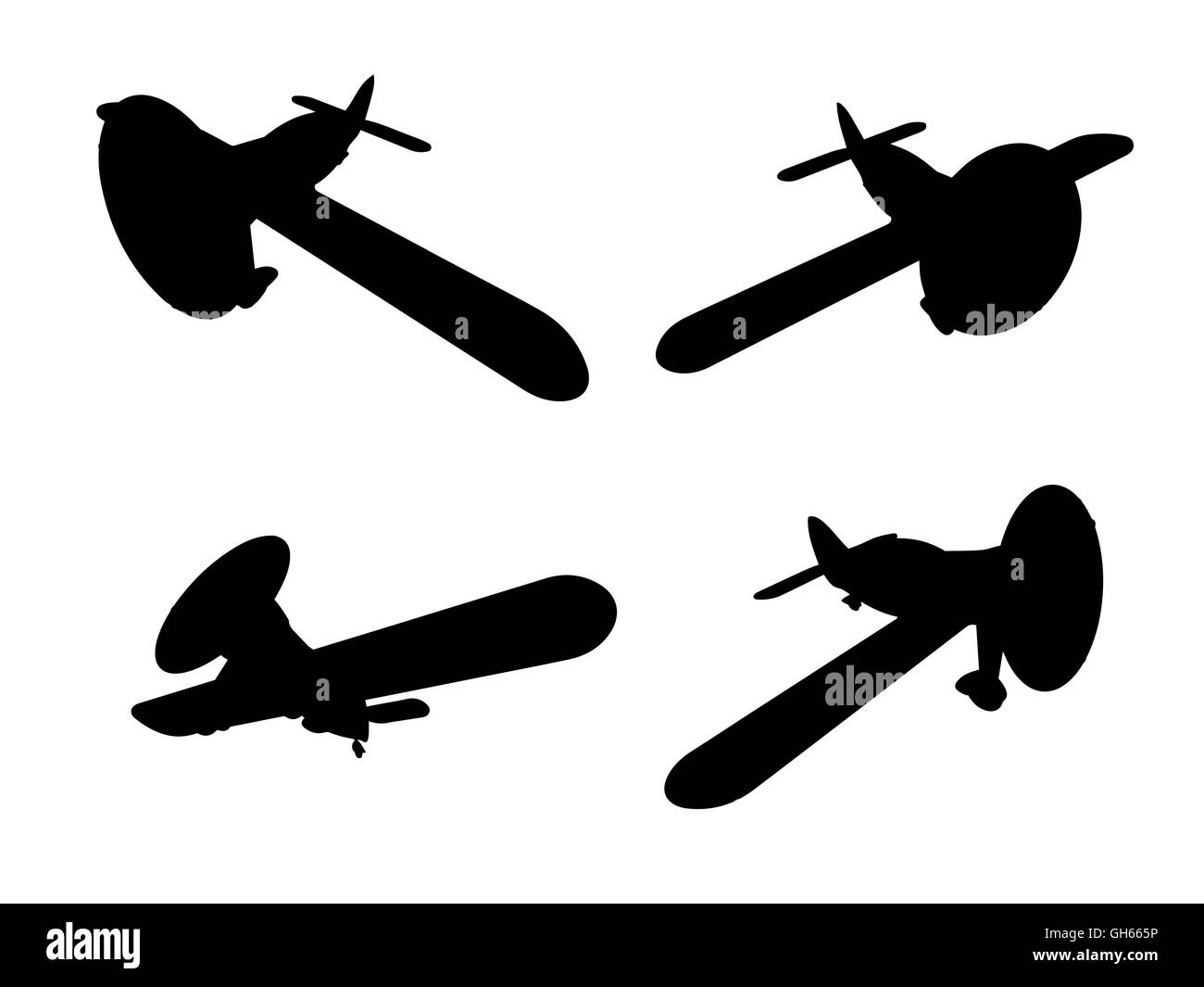 Vector isolated propeller plane set Stock Vector Image & Art - Alamy