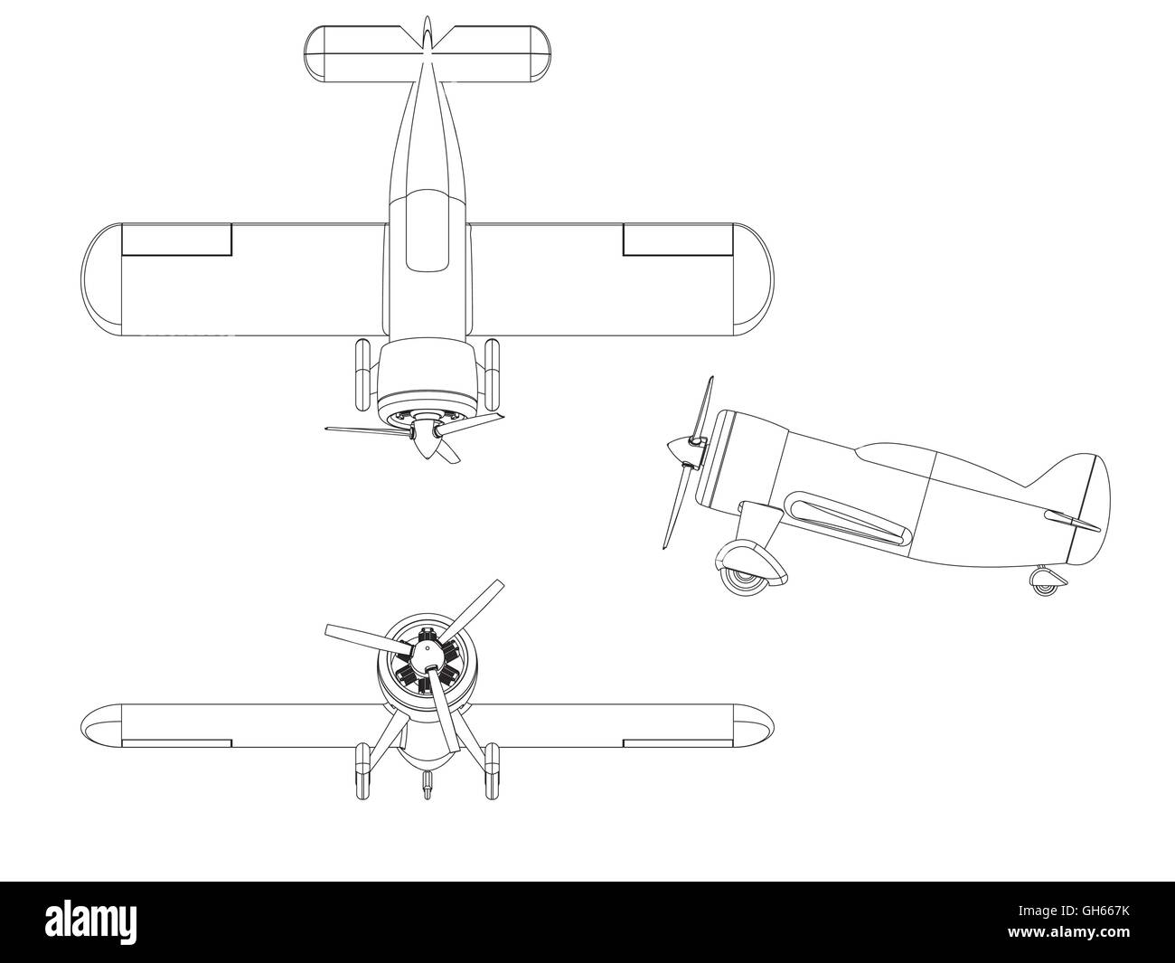 Vector isolated propeller plane set Stock Vector Image & Art - Alamy