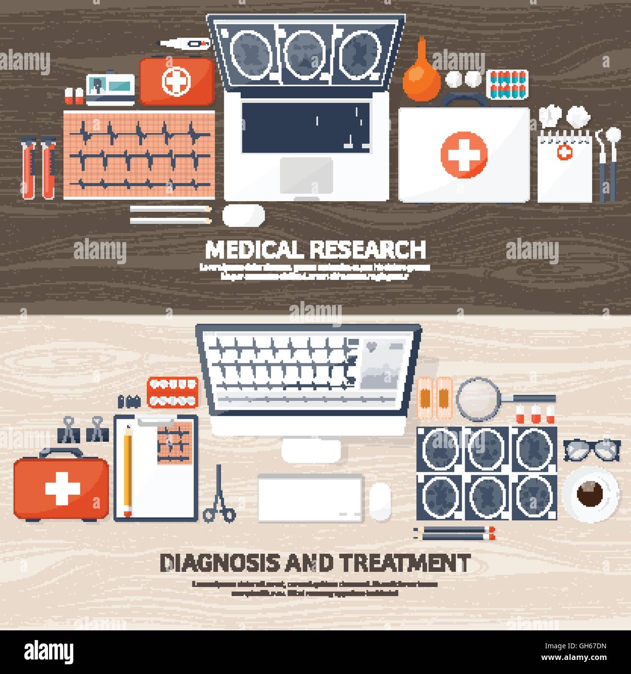 Medical flat background. Health care,first aid,research, cardiology ...