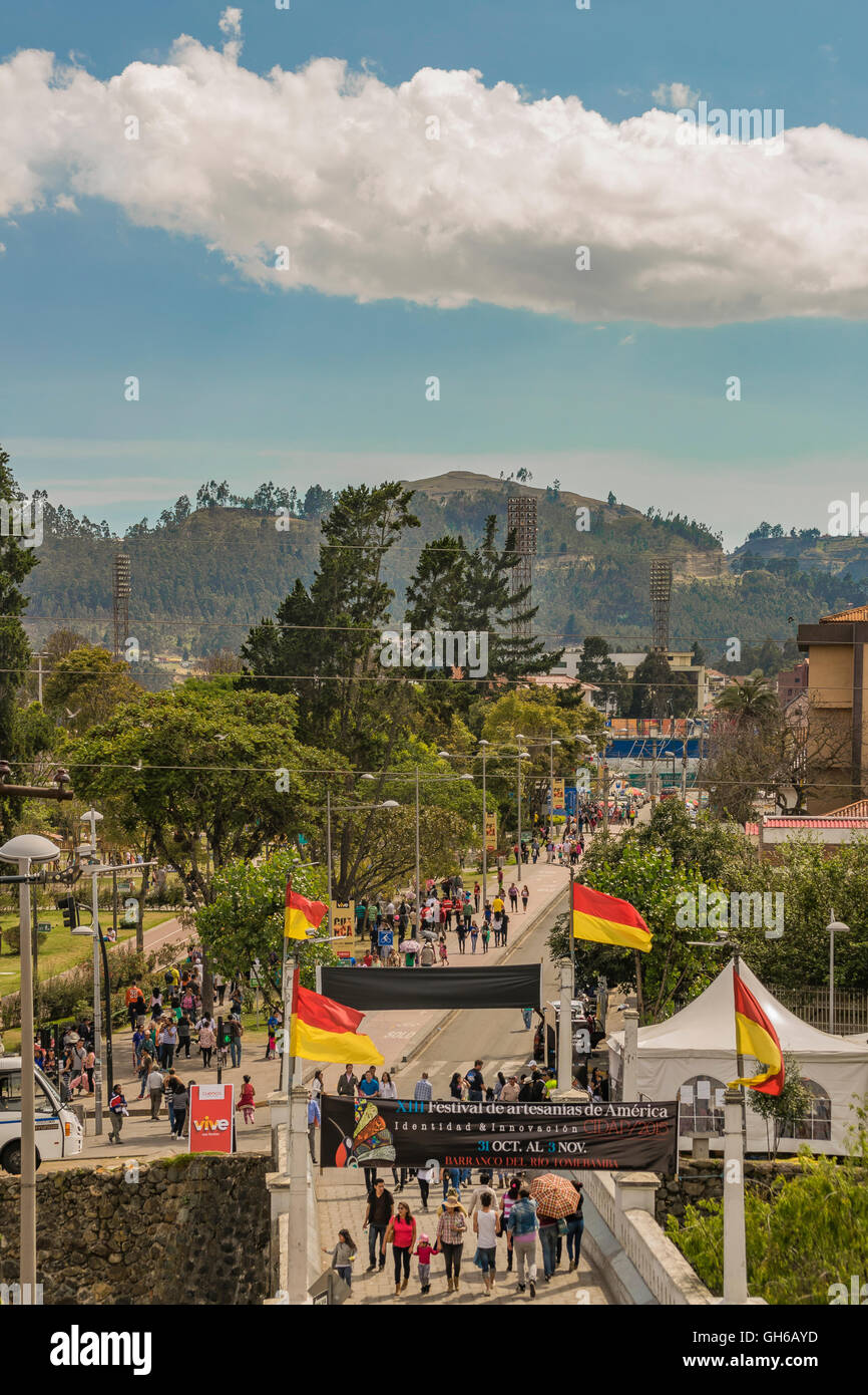 CUENCA, ECUADOR, NOVEMBER - 2015 - Group of people enjoying the day at ...