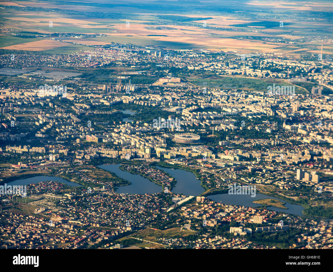 Aerial View Of Bucharest City In Romania Stock Photo - Alamy