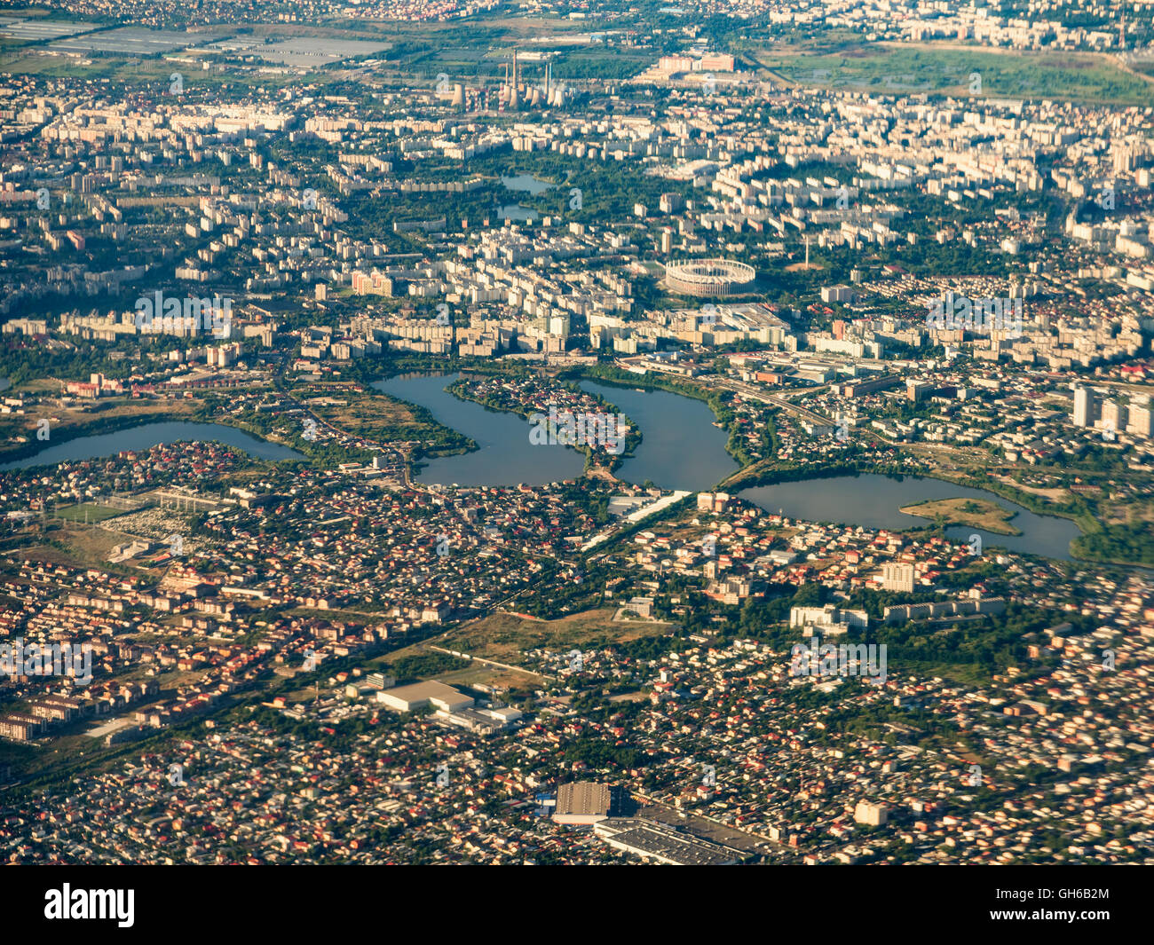 Aerial View Of Bucharest City In Romania Stock Photo - Alamy