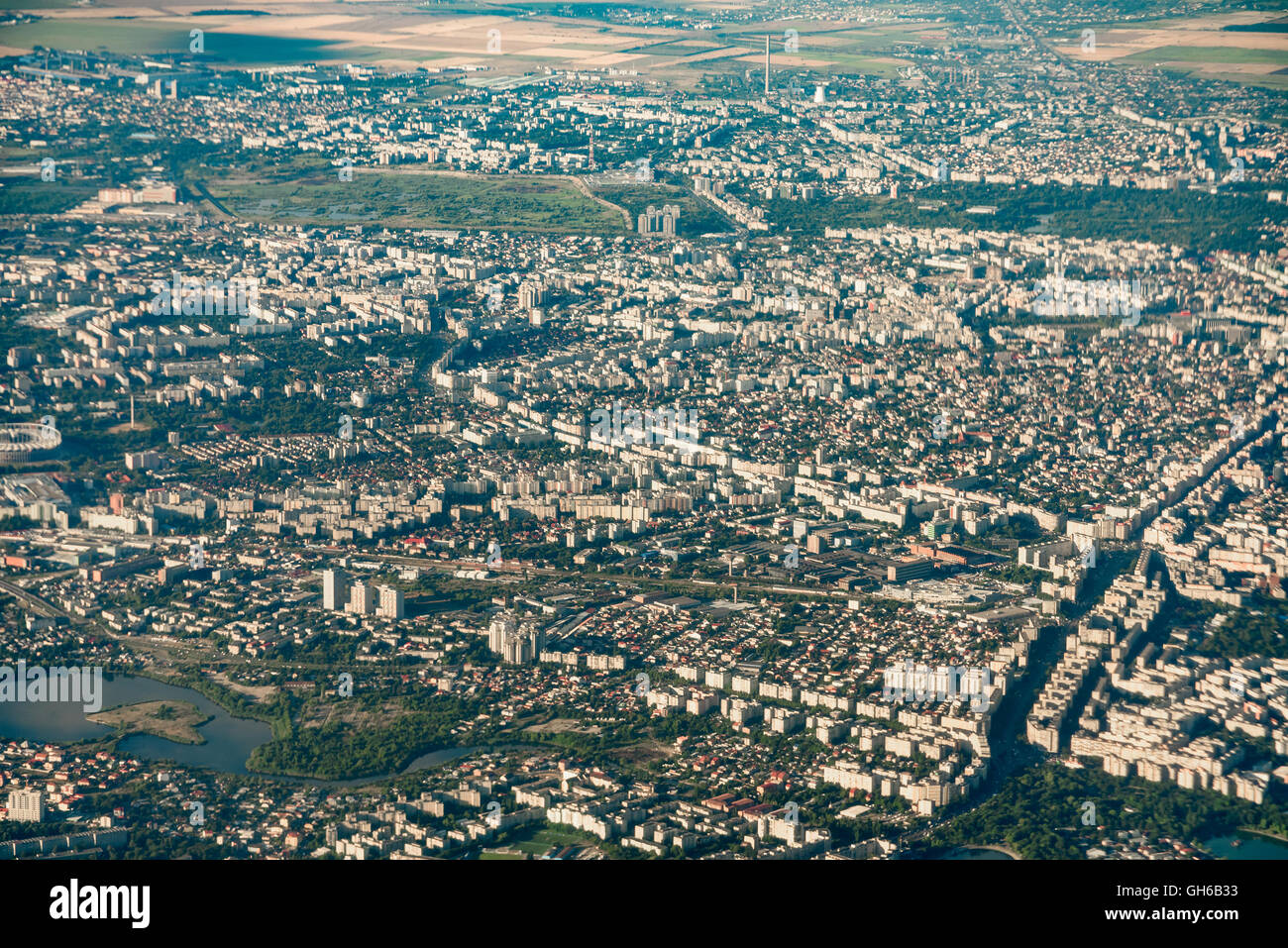 Aerial View Of Bucharest City In Romania Stock Photo - Alamy