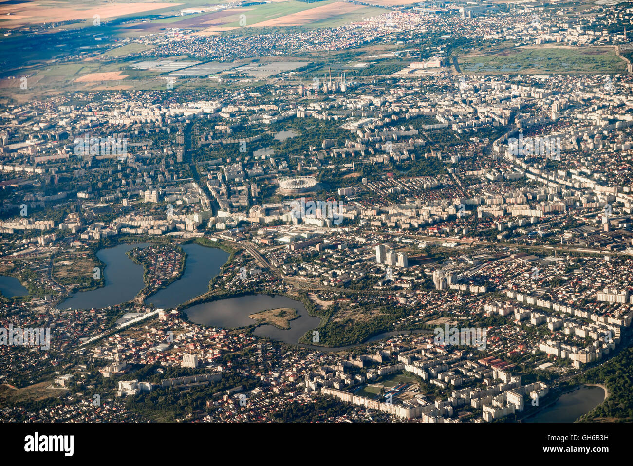 Aerial View Of Bucharest City In Romania Stock Photo - Alamy