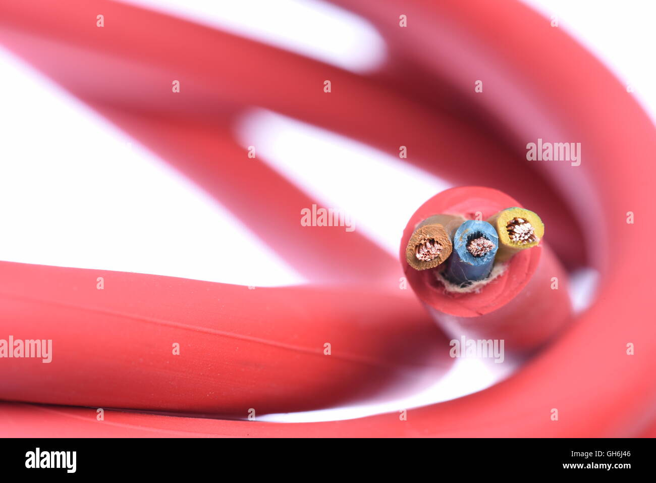 Electric cable isolated on white background Stock Photo - Alamy