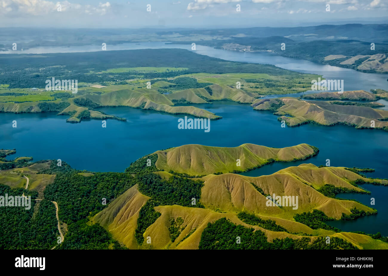 Aerial Sentani lake, Jayapura, Indonesia Stock Photo - Alamy