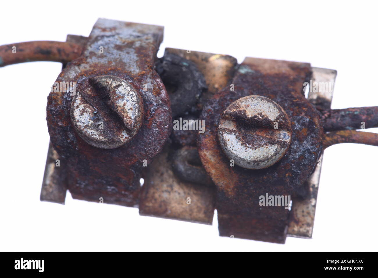 Damaged electrical connector, burned and rusted Stock Photo - Alamy