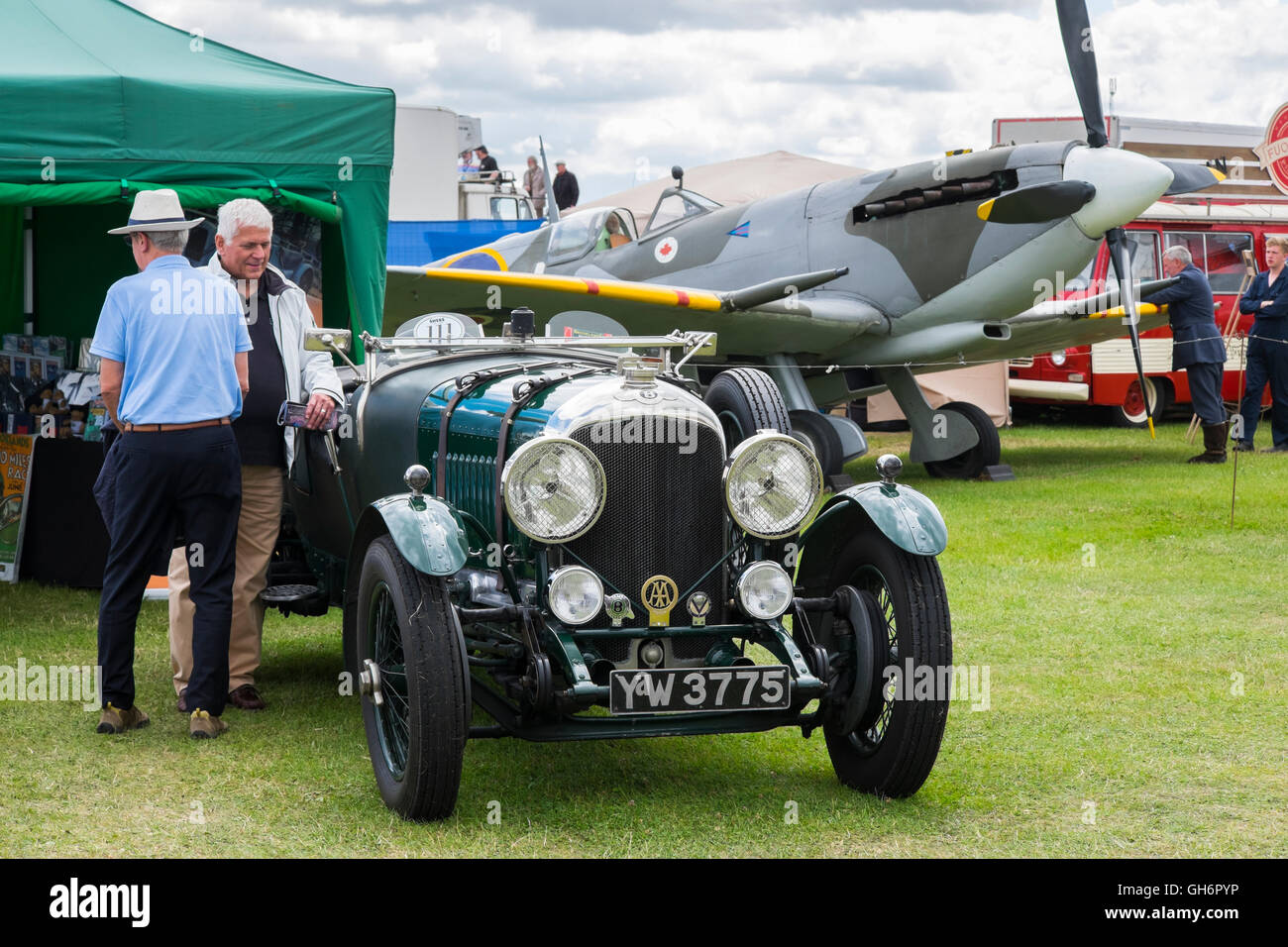 1928 4.5 litre Bentley and a Spitfire on display at the 2016 ...
