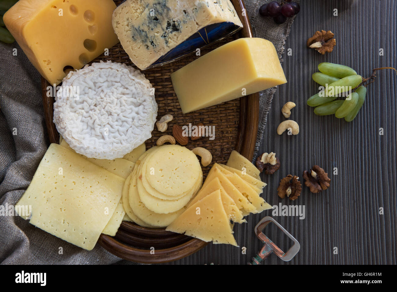 Various types of cheese set Stock Photo - Alamy