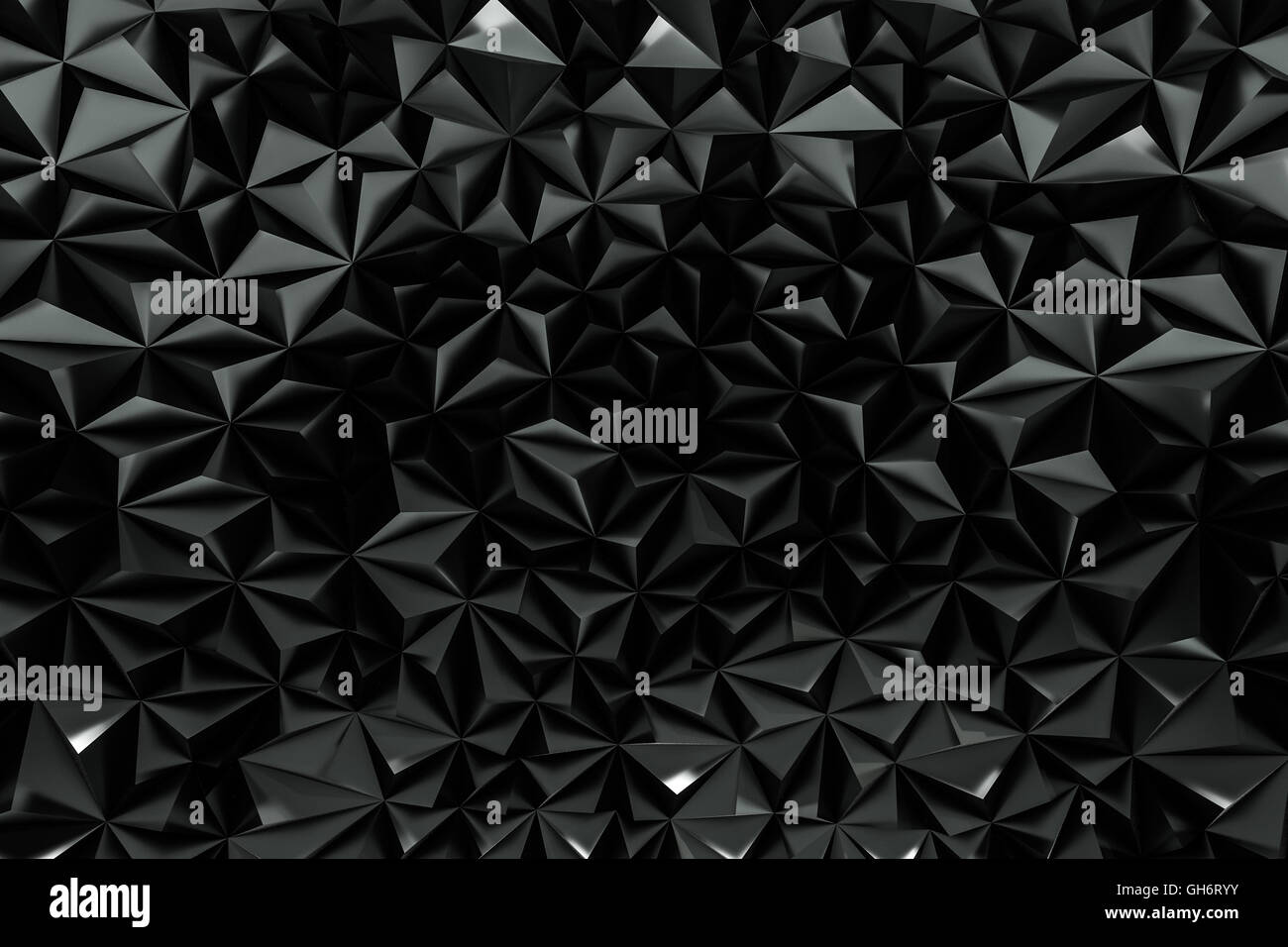 Abstract black low poly background with copy space 3d render Stock ...