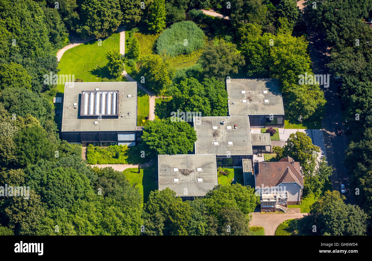 Aerial view, Museum Square in the city garden, Bottrop, Ruhr Area ...