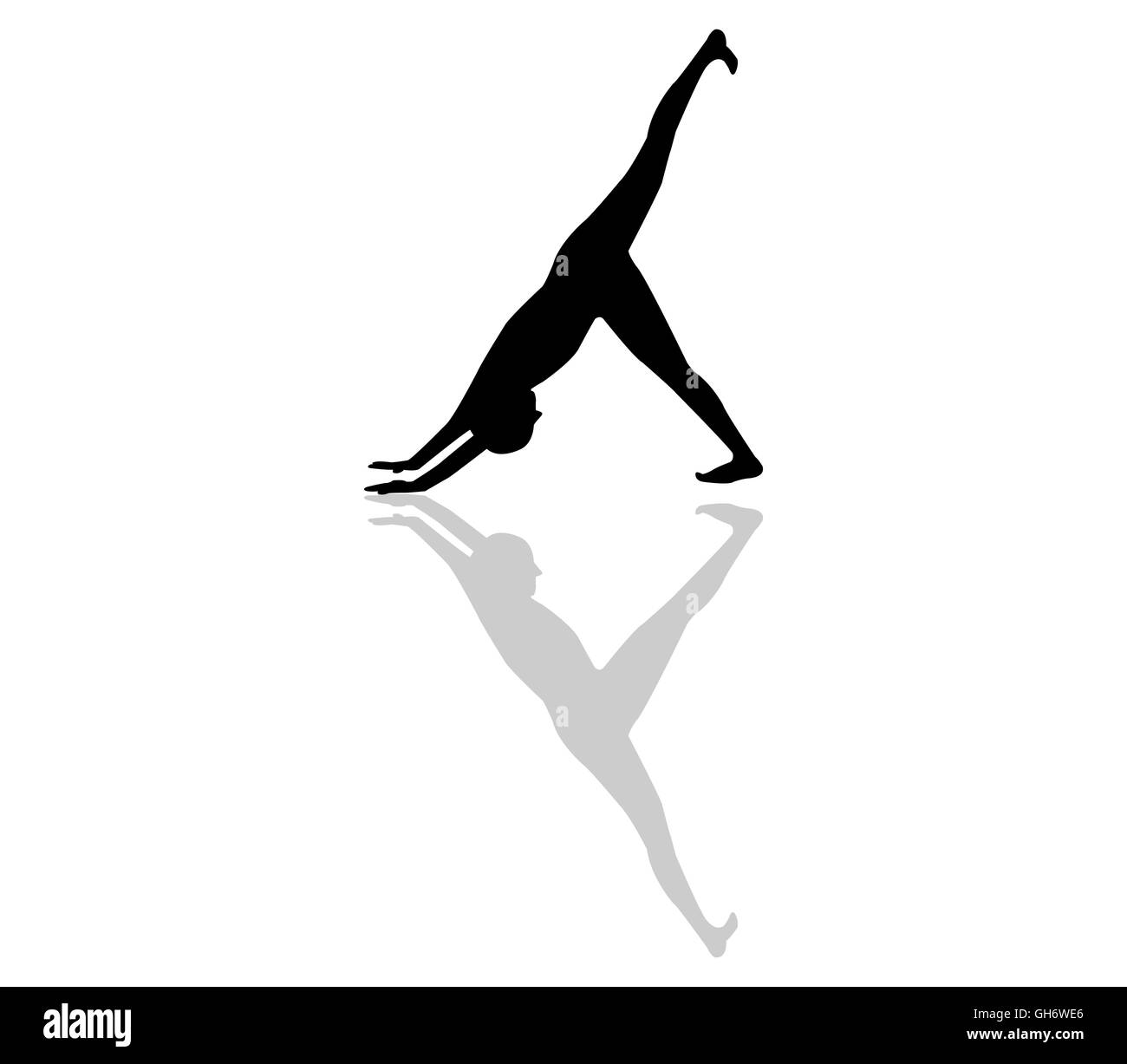 yoga silhouette positions Stock Photo - Alamy