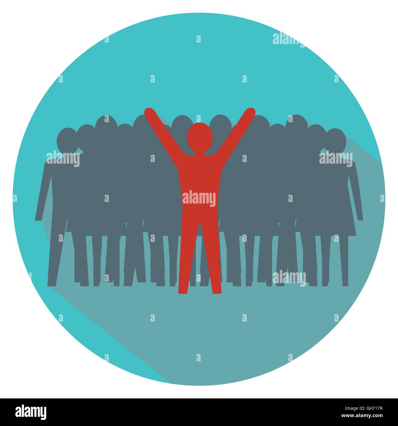 Leadership concept. Stand out from the crowd. Vector illustration Stock ...