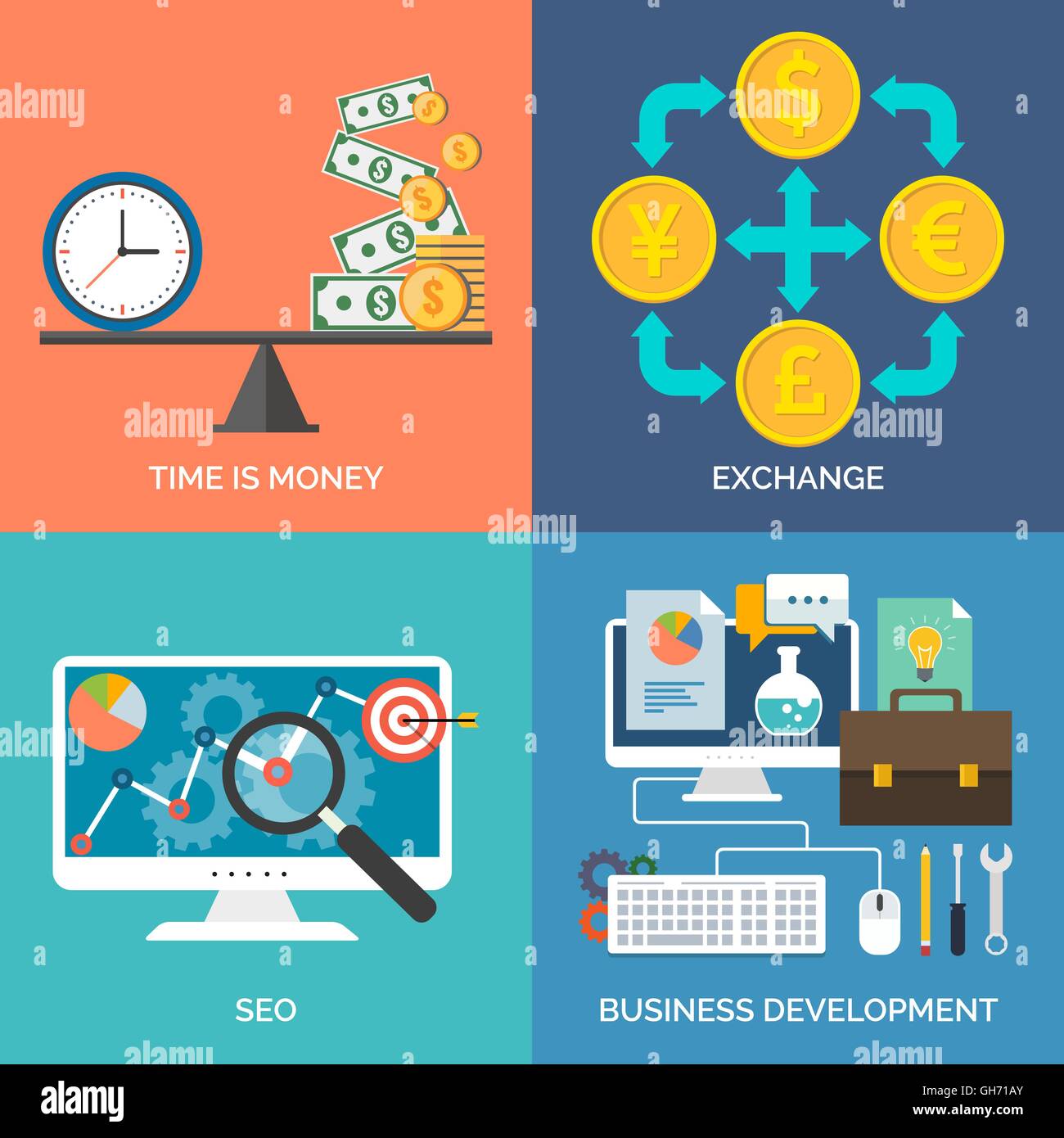 Concept time money icons Stock Vector Images - Alamy