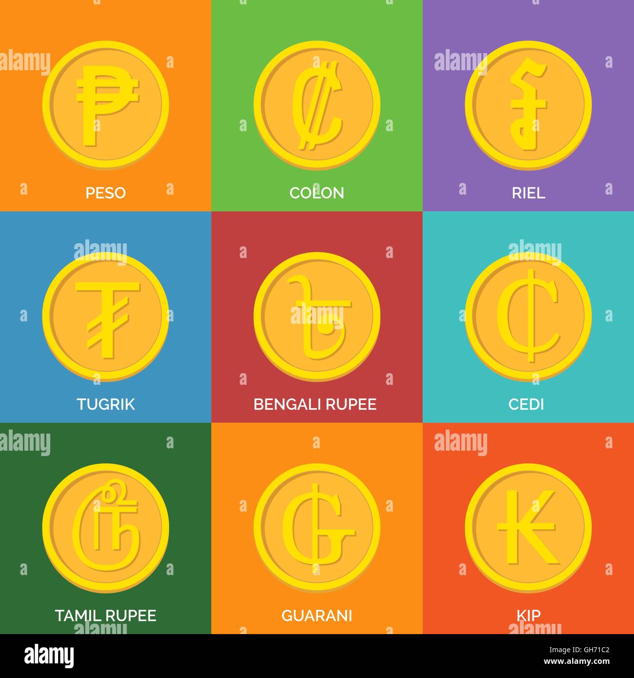 International currency icon set hi-res stock photography and images - Alamy